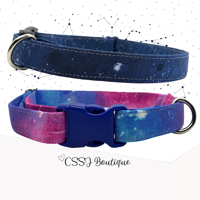 Zodiac/ Astrology/ Celestial Dog & Cat Collar (6"-15") – Black ...