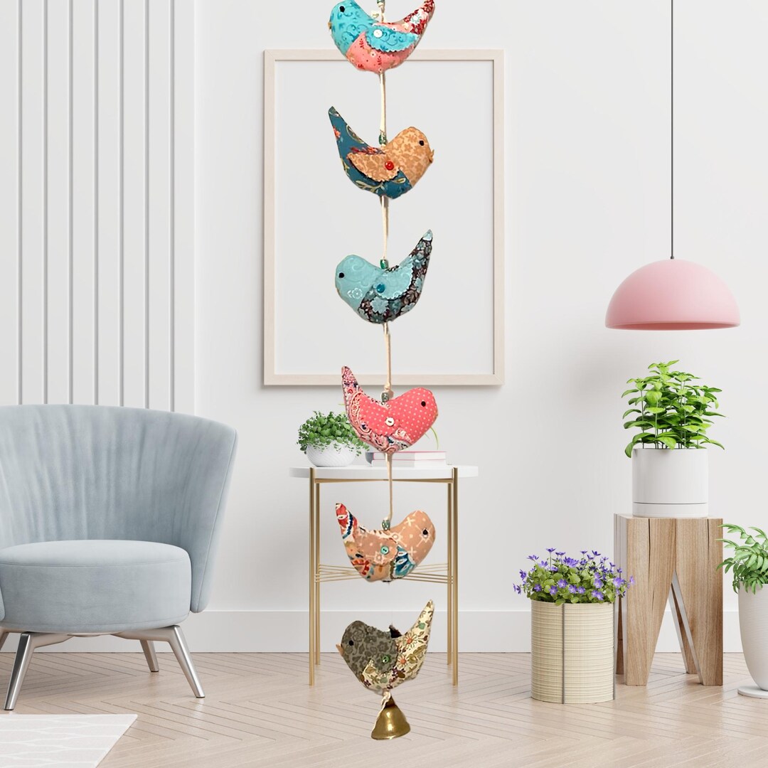 Fabric Birds Hanging Decor/ Whimsical Birds Decor/ Entry Way Birds ...