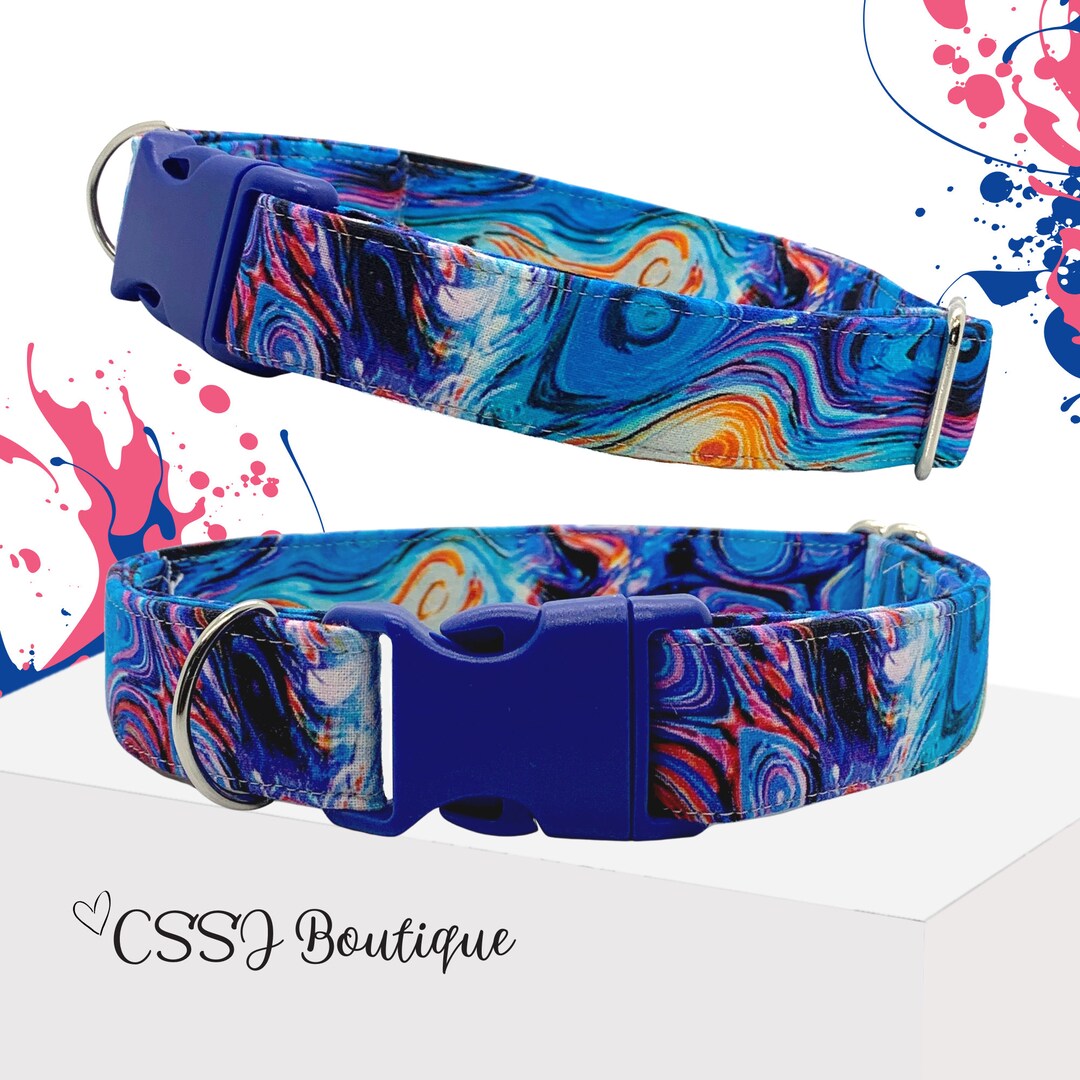 Artistic Paws/ Marble/colorful Dog Collar/ Stylish/modern Art / Artsy ...