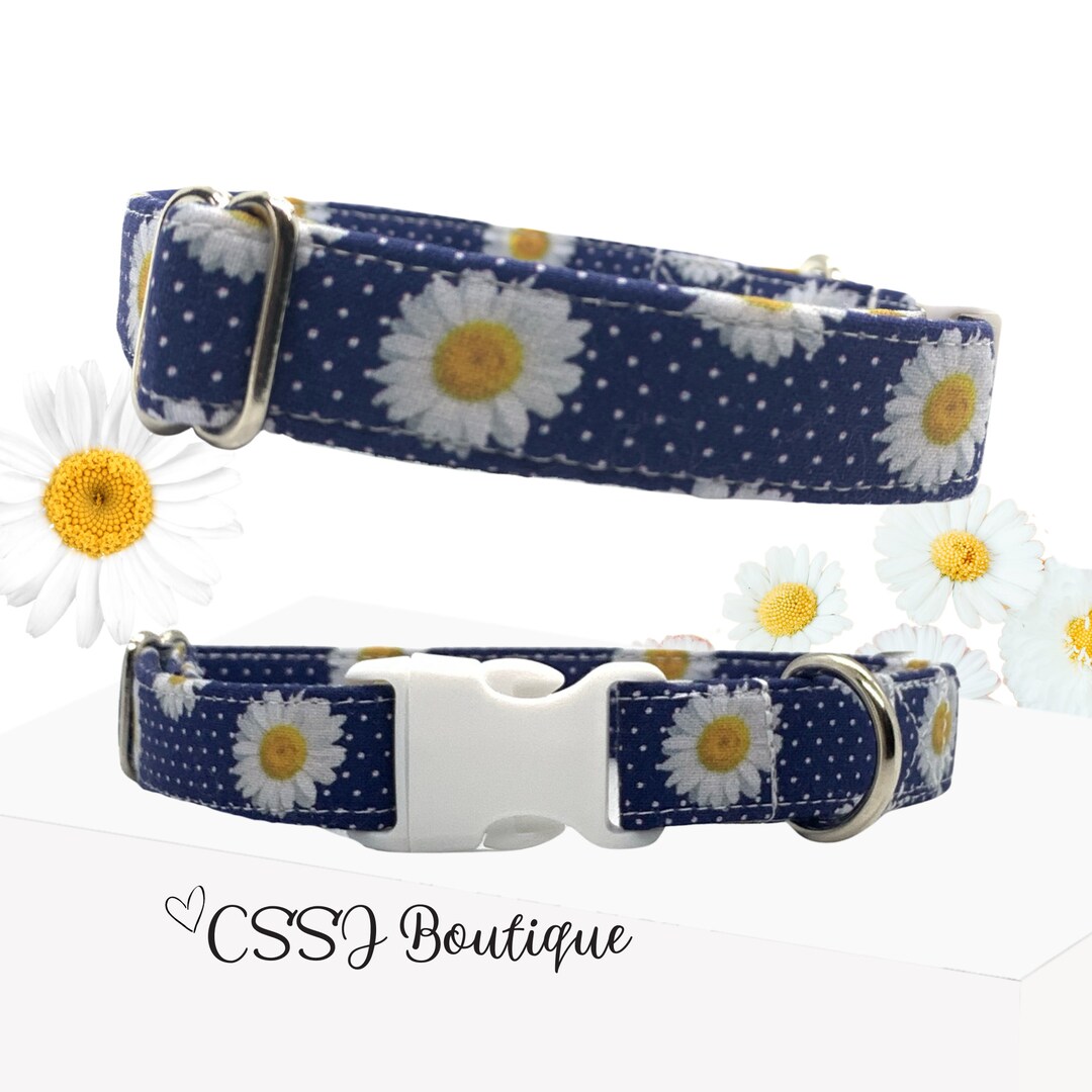Spring/ Summer / Daisy / Flowers/ - Medium and Large Dog Collars - 3/4 ...