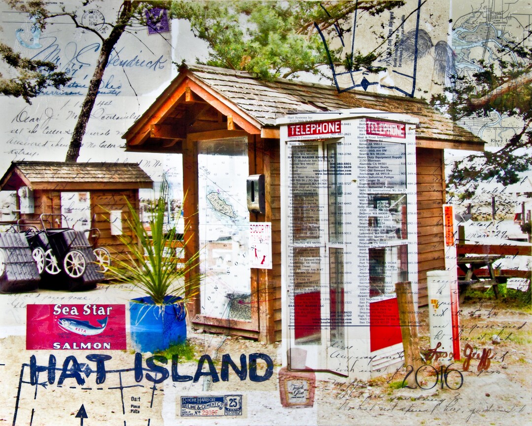 HAT ISLAND ART Print | Gedney Island Phone Booth Painting Print | 2016 ...
