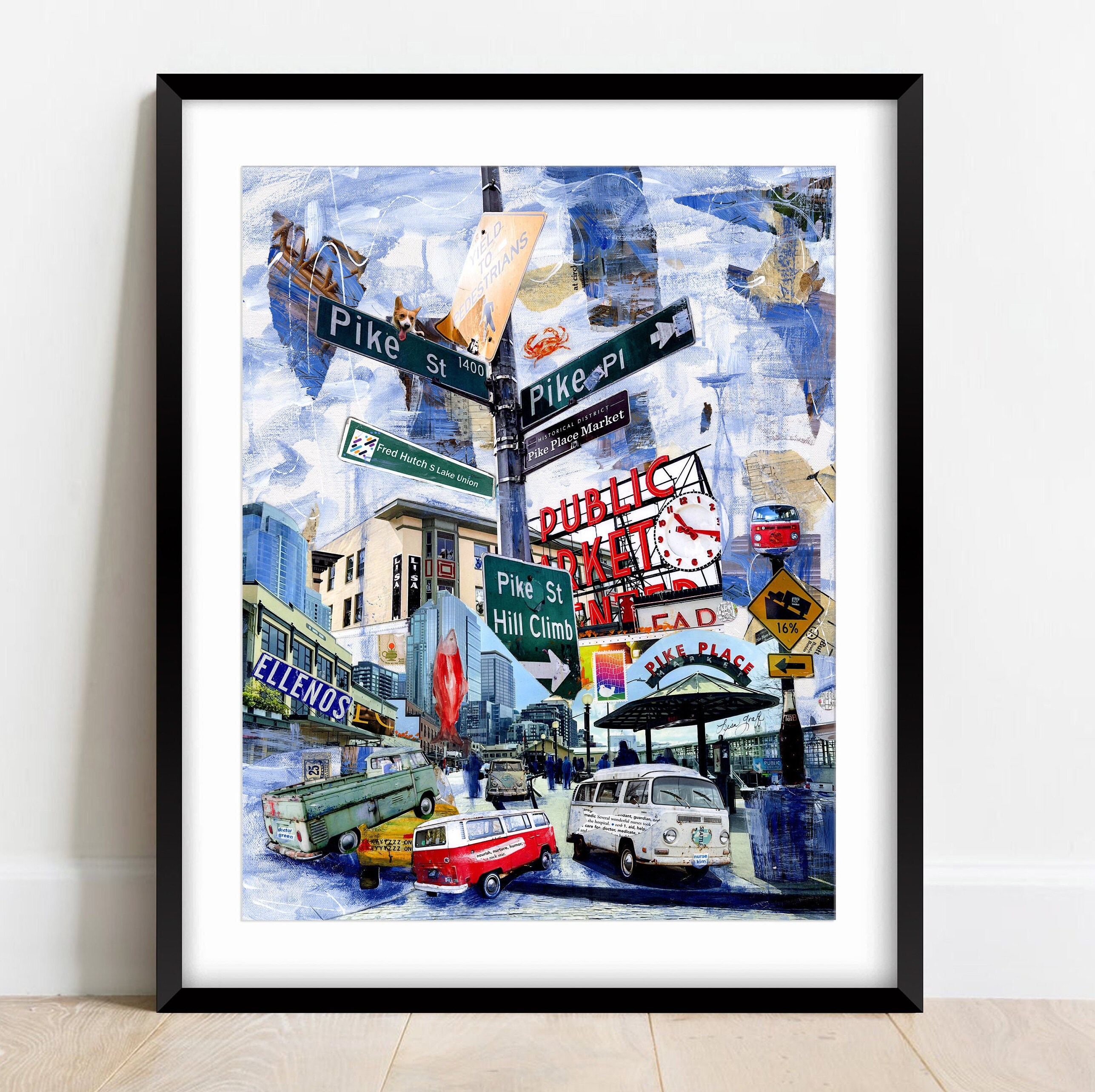 Seattle Art Print | Fred Hutch Print | Seattle Mixed Media Painting ...