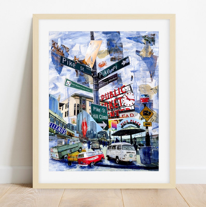 Seattle Art Print | Fred Hutch Print | Seattle Mixed Media Painting ...
