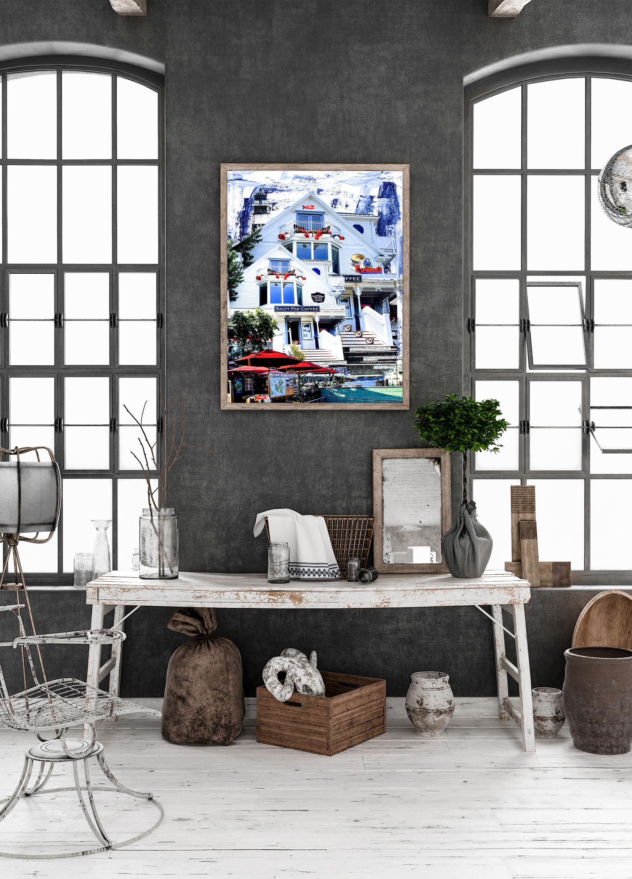 Coffee Art Print | Salty Fox Coffee Shop | Latte Cappuccino Painting ...