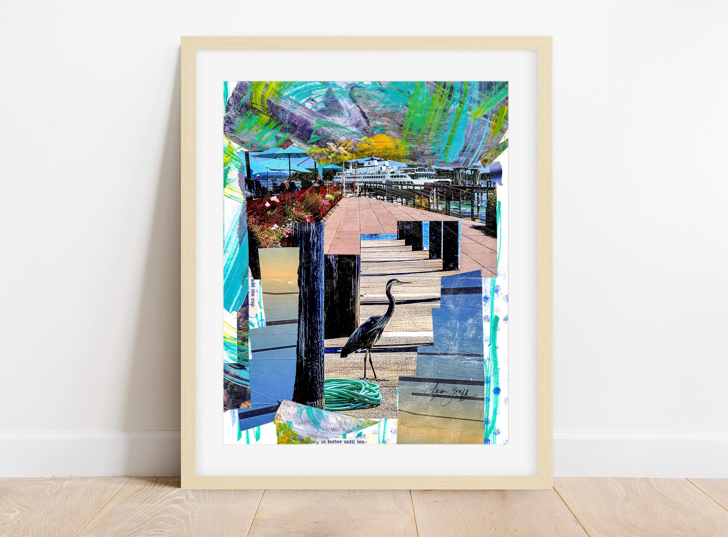 HERON FERRY ART Print | Friday Harbor| Washington State Ferry Mixed ...