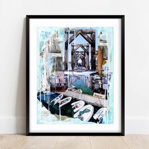THE DOCKS PRINT| Friday Harbor Dinghy's | Coastal Fishing Boat | Boat ...