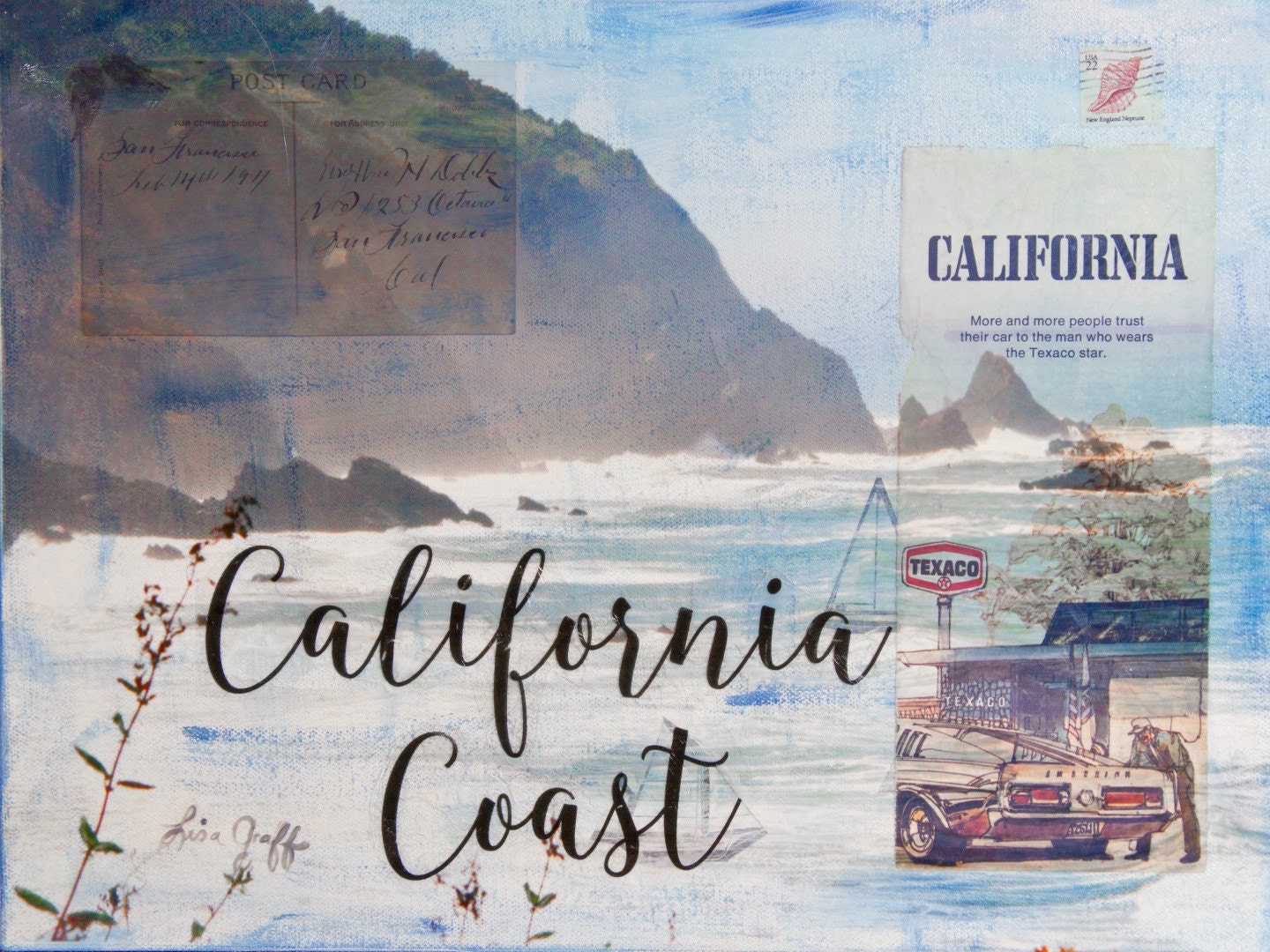 CALIFORNIA COAST ART Print Beach House Decor Mixed Media - Etsy