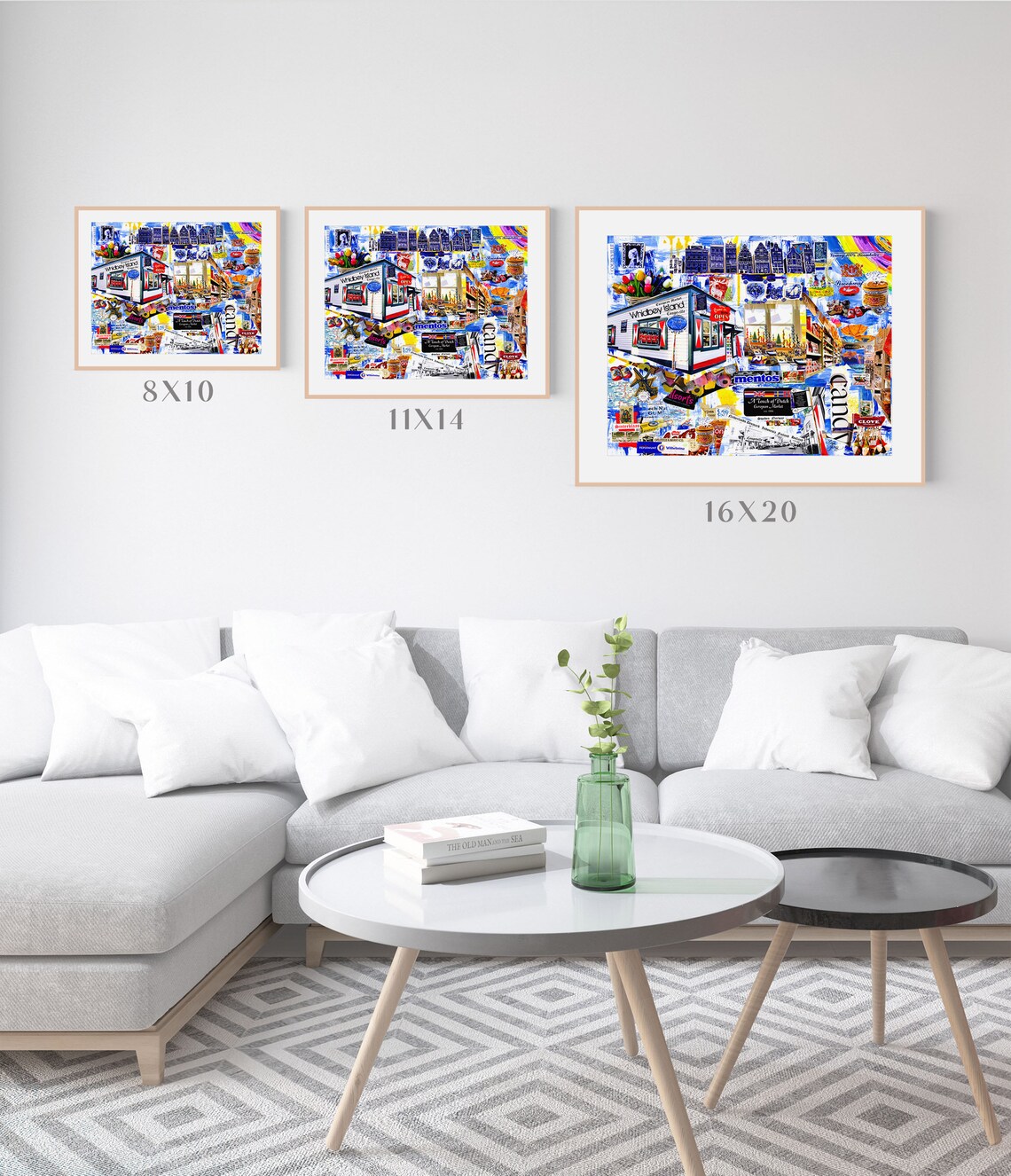 CANDY ART PRINT, Sweet Shop, Touch of Dutch Collage, Stroopwafels, Blue ...