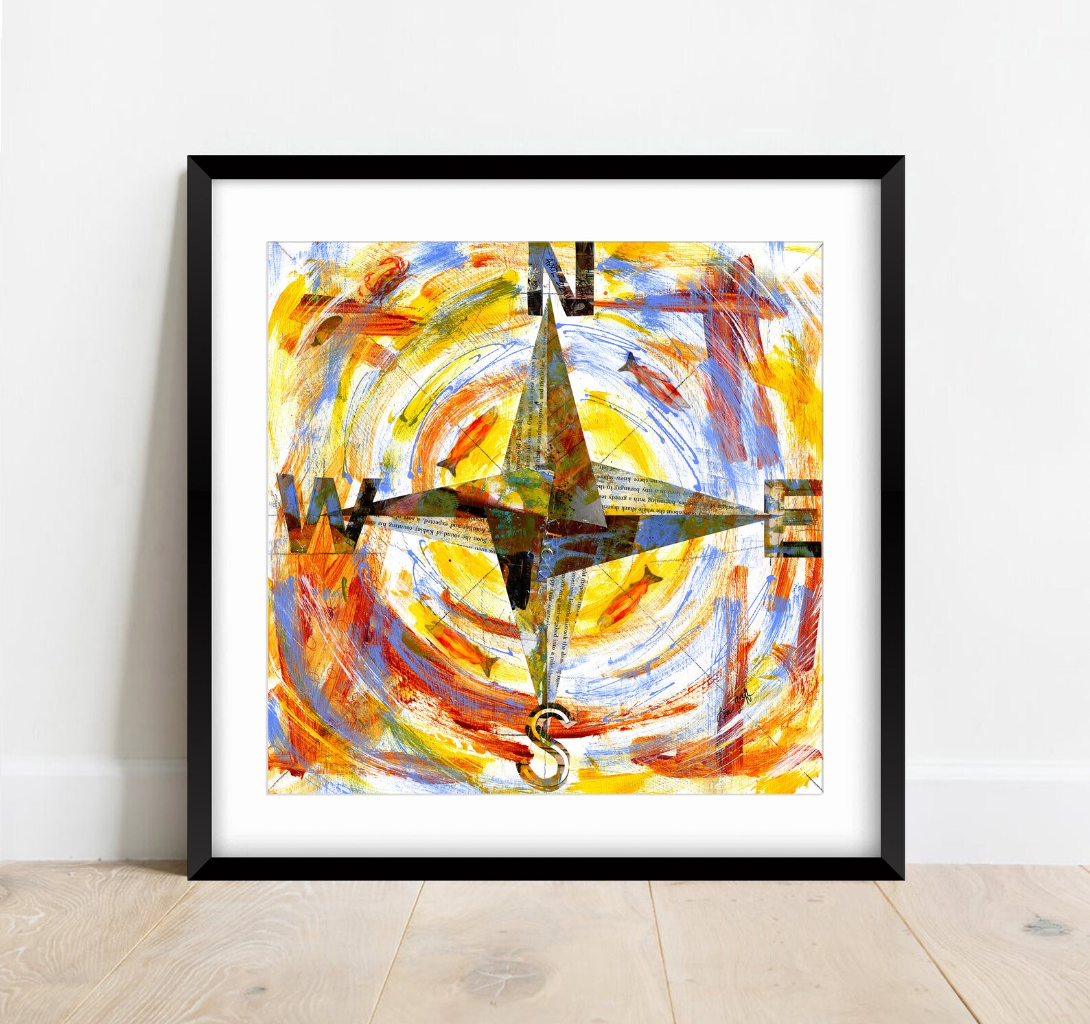 COMPASS ROSE ART | Coastal Art Print | Nautical Wall Print | Compass ...