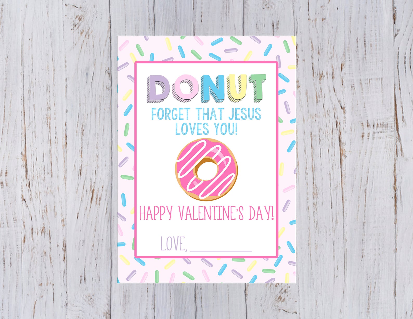 Christian Valentine's Day Card Donut Forget That Jesus | Etsy