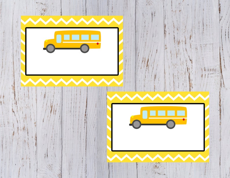 Blank & Personalized School Bus Food Label/tent | Etsy