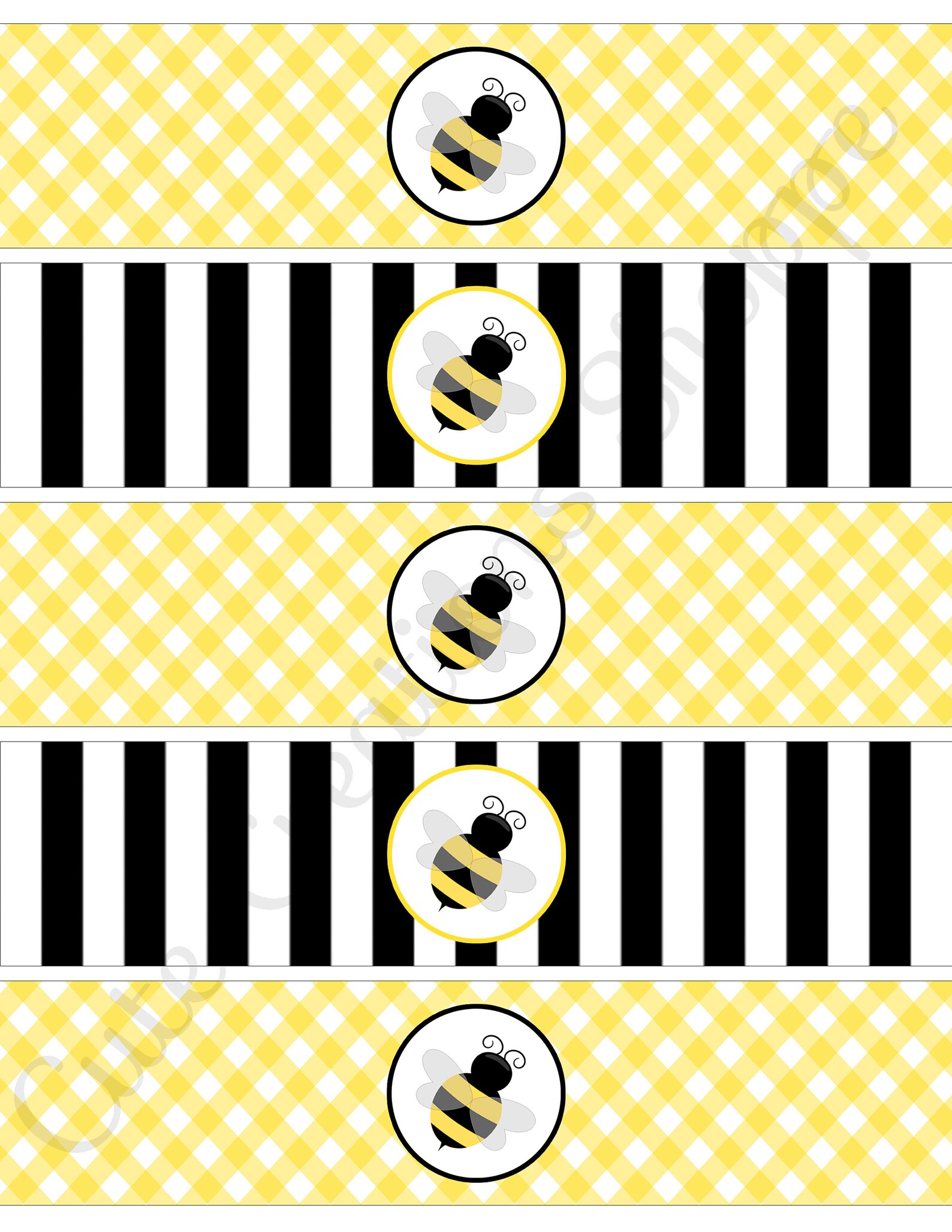 Bee Water Bottle Labels - Etsy