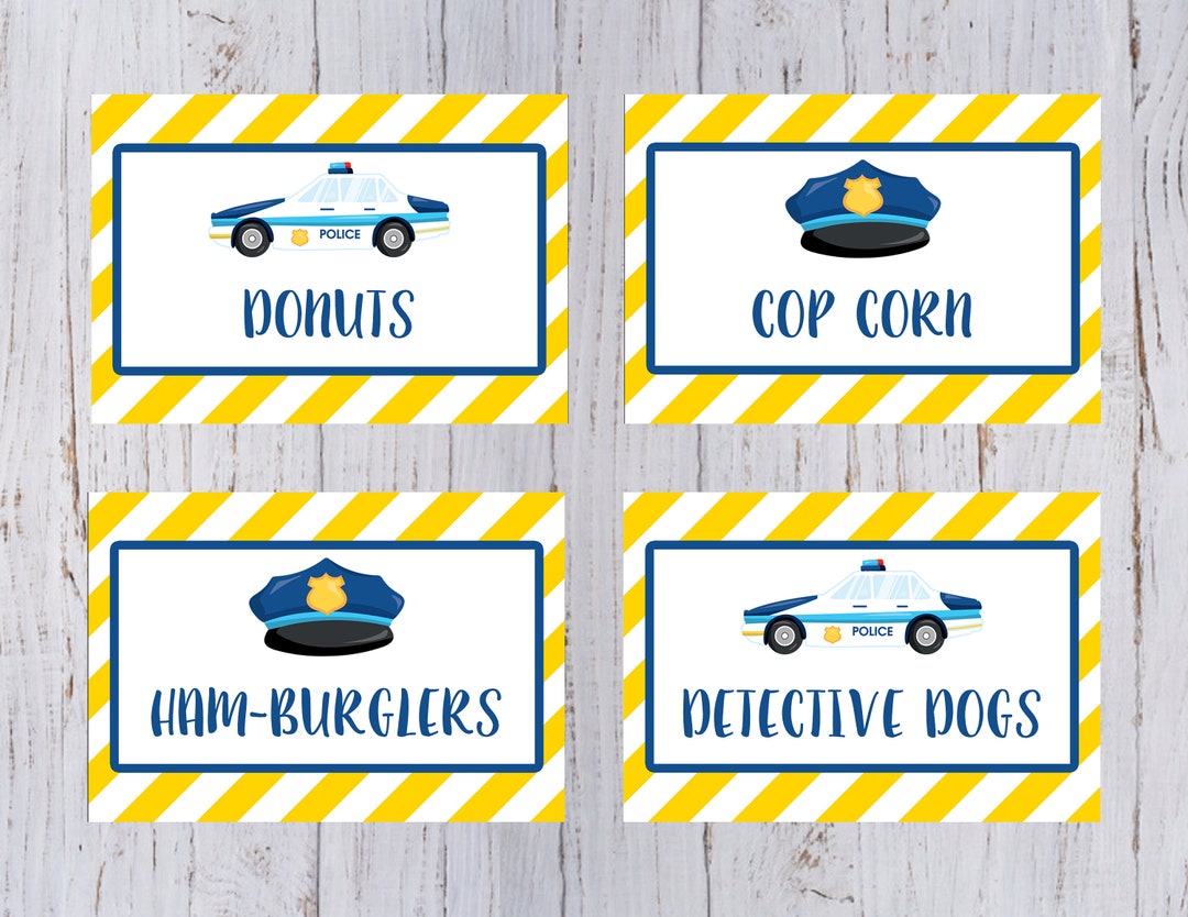 Blank & Personalized Police Food Label/tent - Etsy