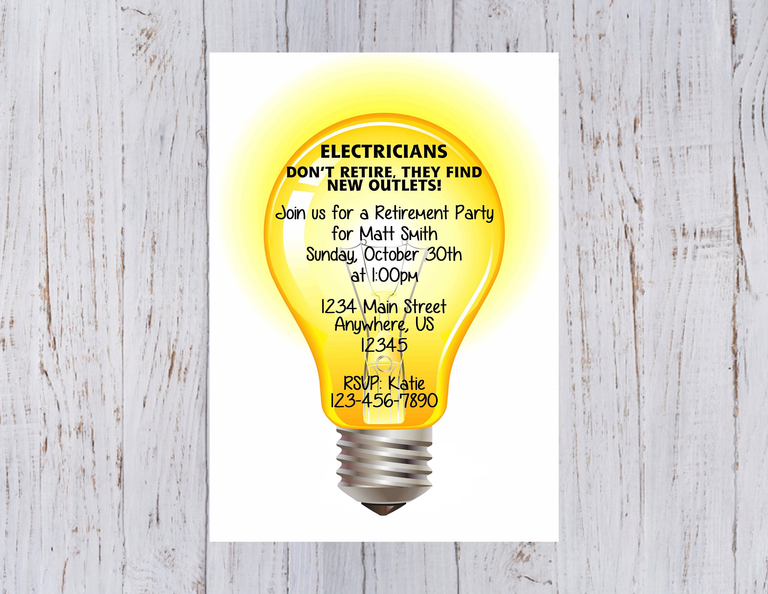 Electrician Retirement Party Invitation - Etsy