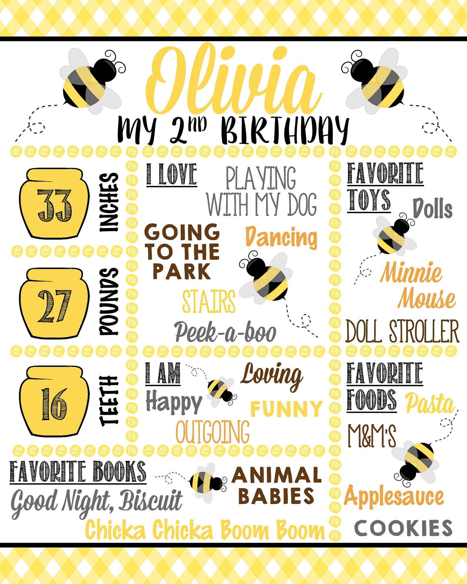 Bee Birthday Board - Etsy