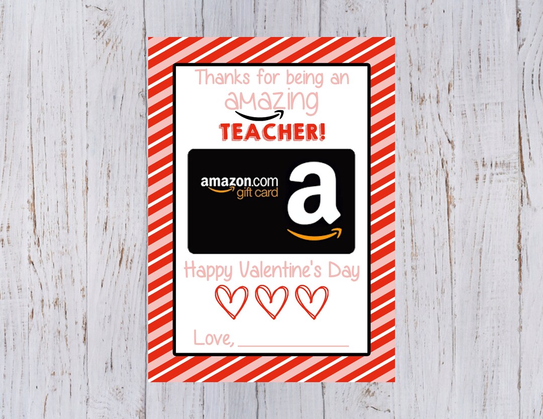 Teacher Valentine's Day Amazon Gift Card Holder (digital Download) - Etsy