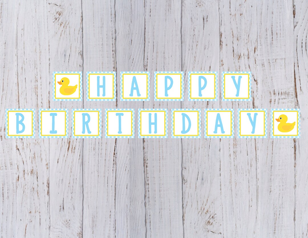DIGITAL Rubber Duck Happy Birthday Banner - Etsy
