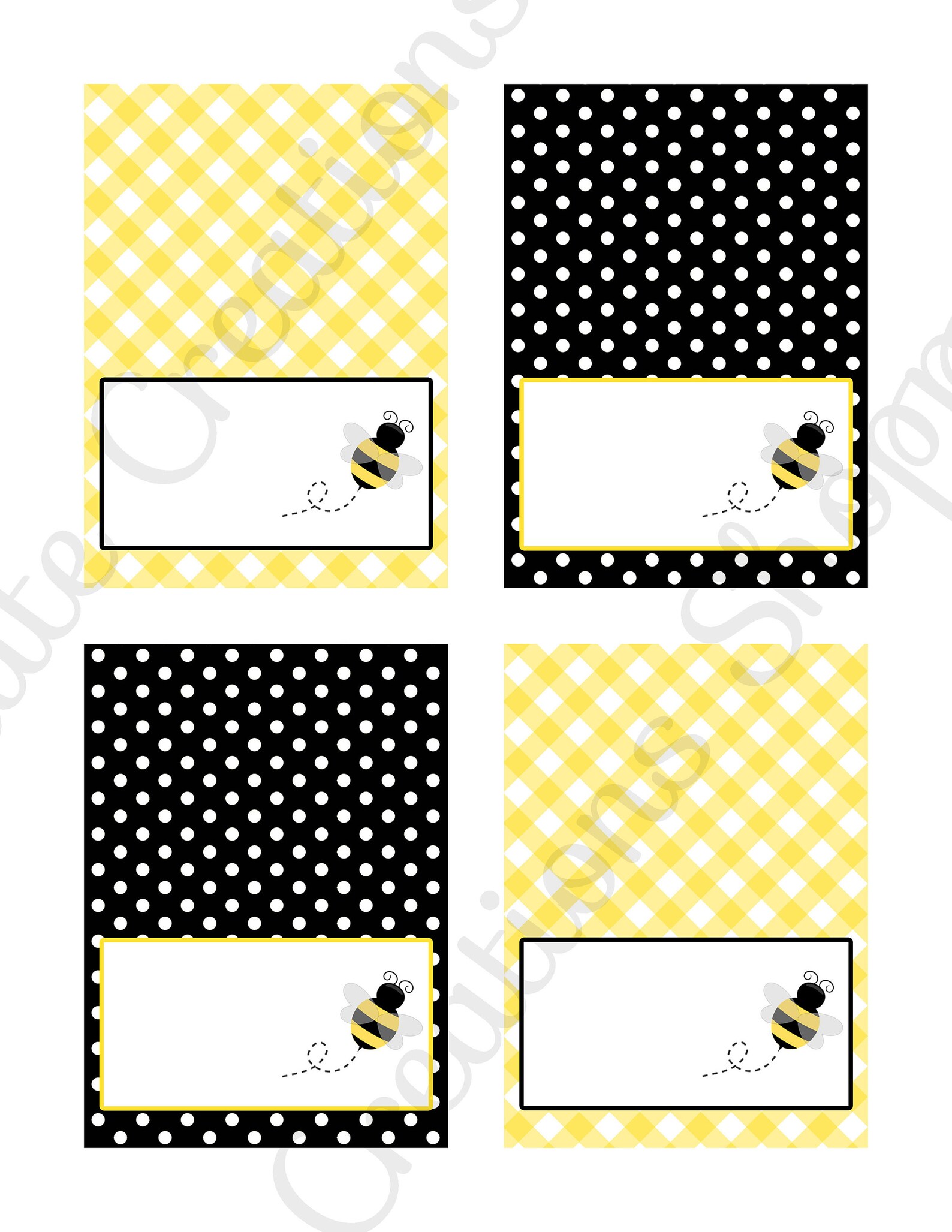 Blank & Personalized Bee Birthday or Baby Shower Food Label/tent - Etsy