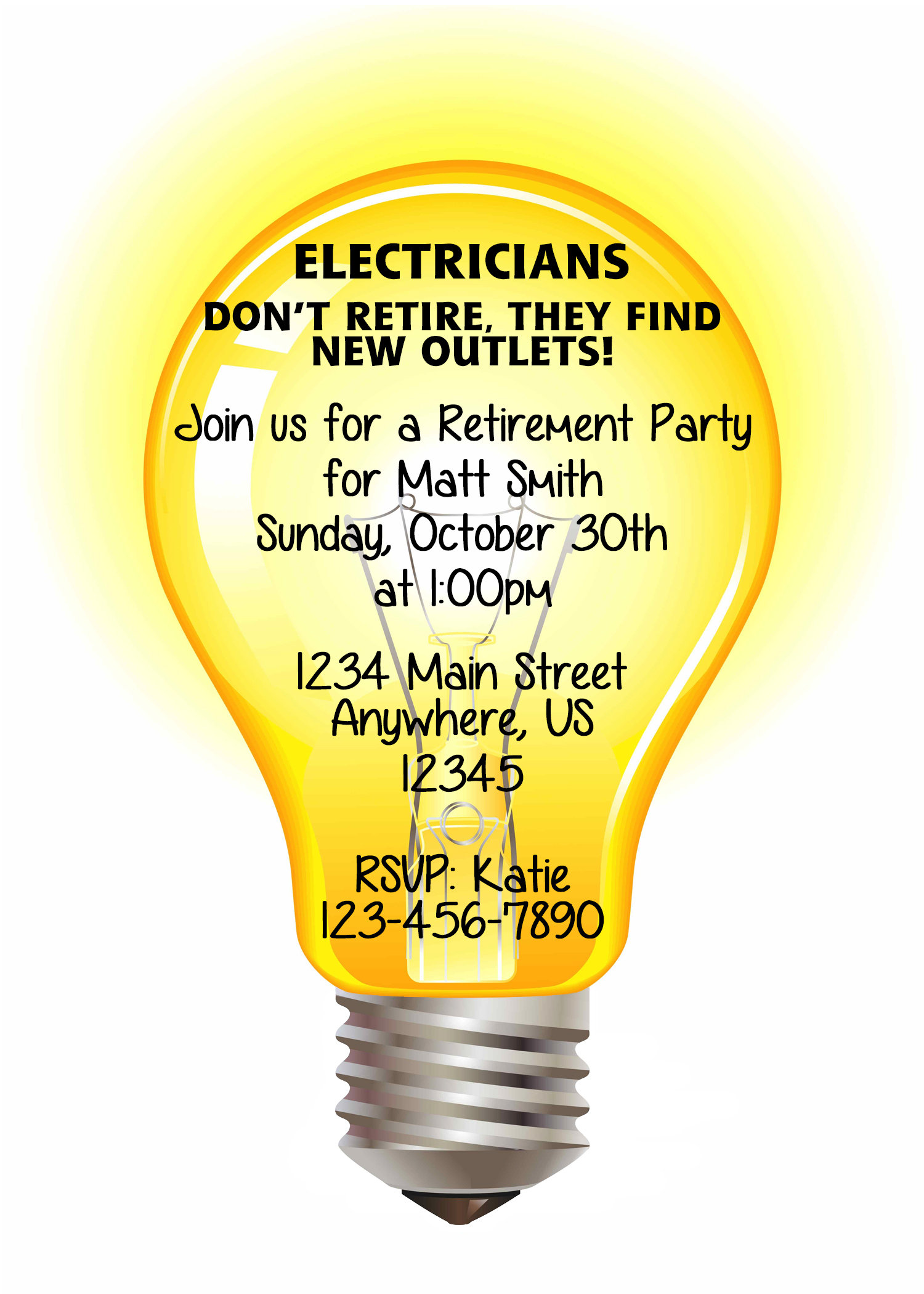 Electrician Retirement Party Invitation - Etsy UK