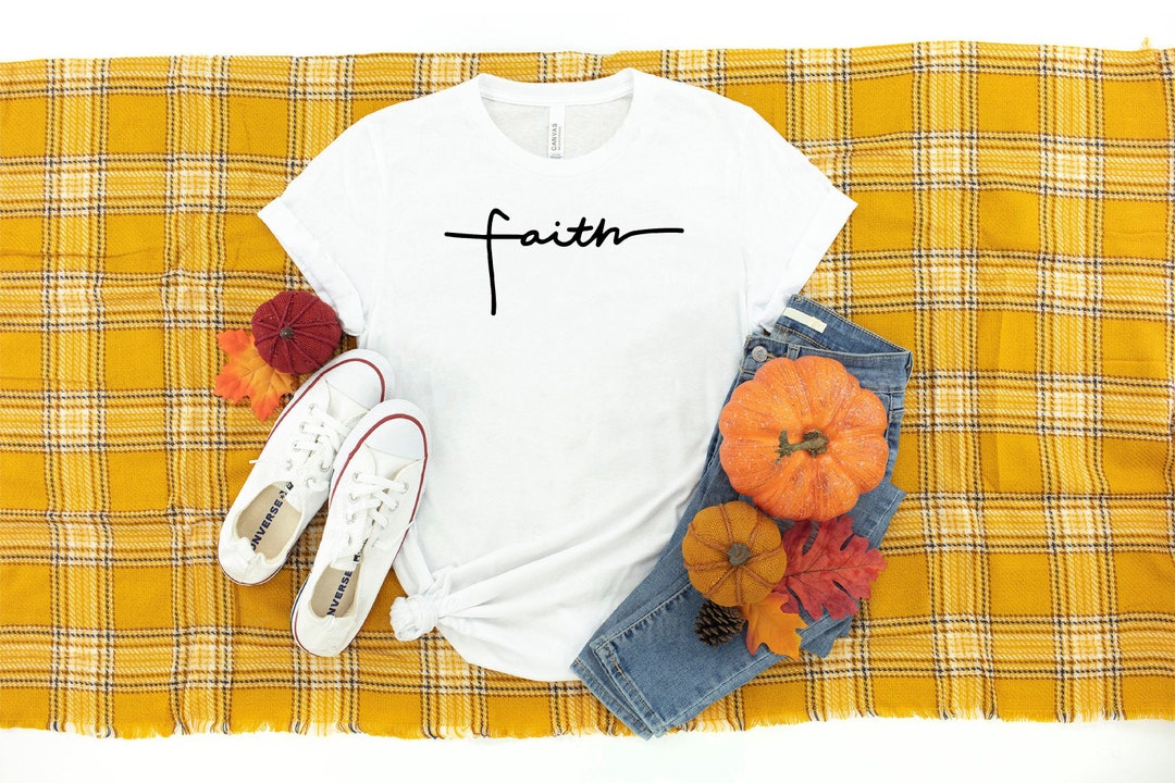 Faith One Line Art T-shirt Jesus Christian Shirt Faith - Etsy