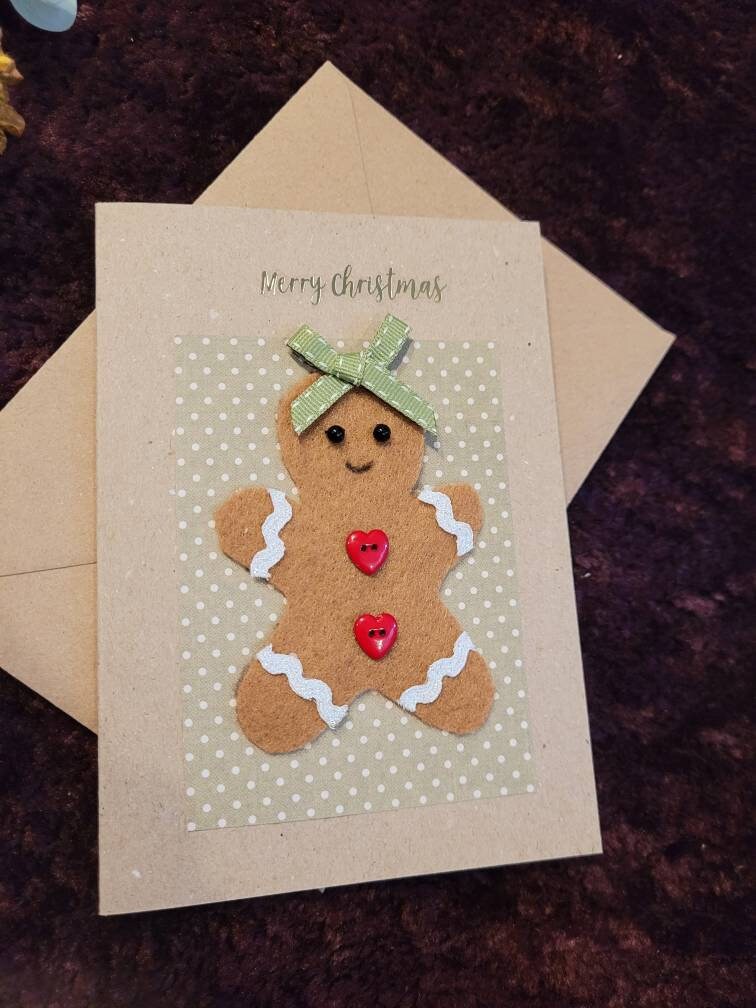 Gingerbread Christmas Cards - Etsy UK