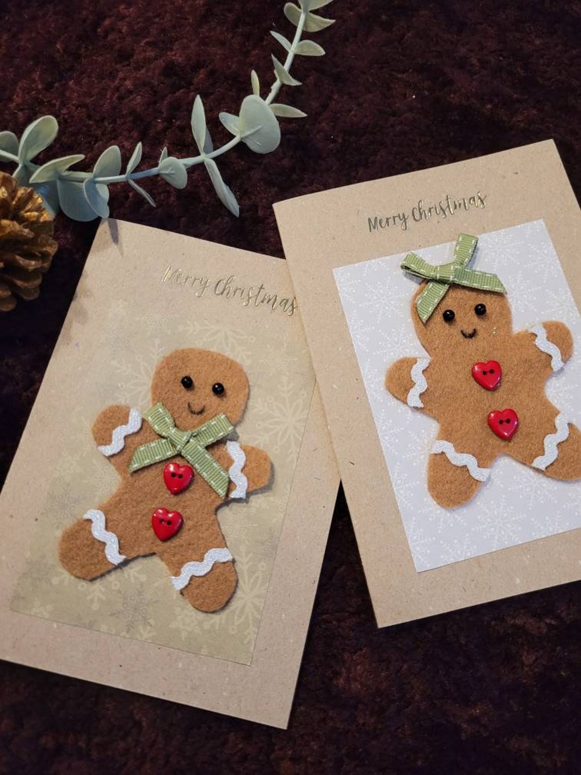Gingerbread Christmas Cards - Etsy