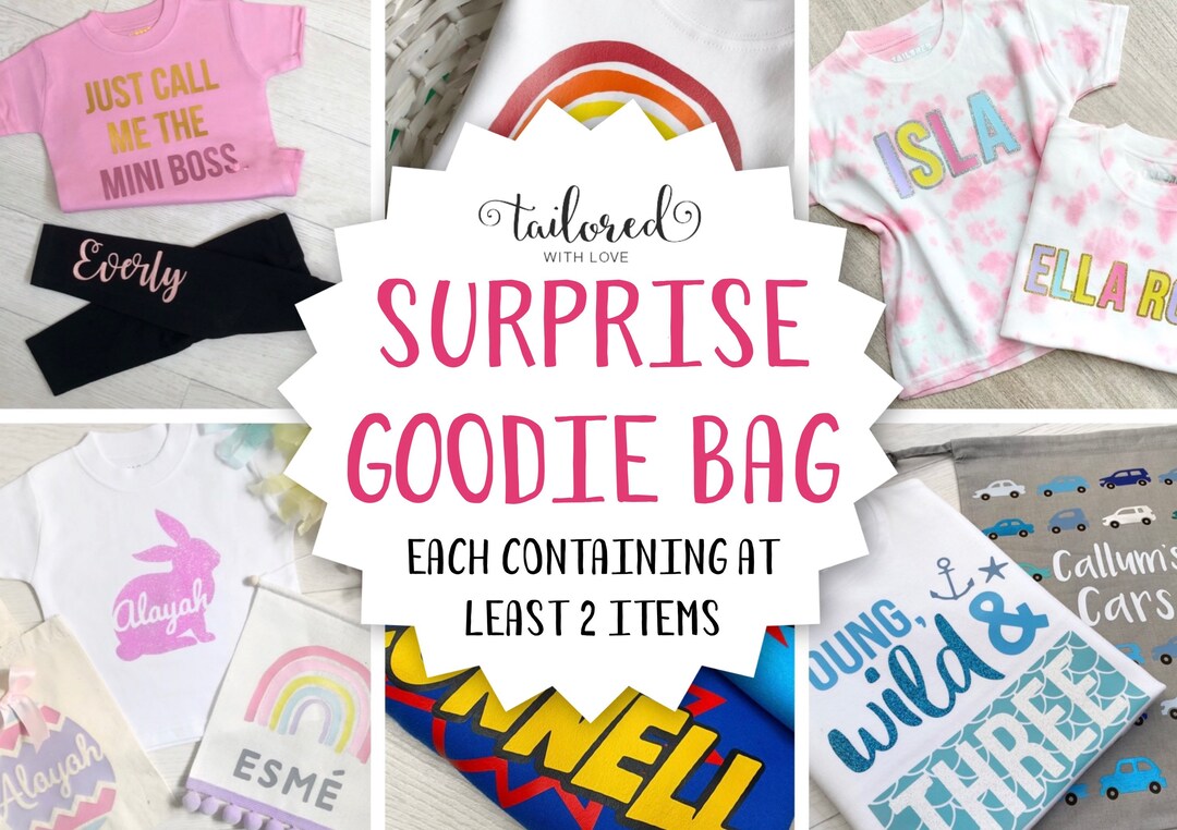 Surprise Goodie Bag: Personalised Kids Clothing & Accessories - Etsy