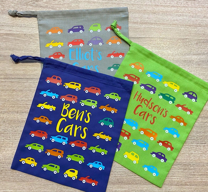 Personalised Rainbow Brightly Coloured Toy Car Storage or - Etsy