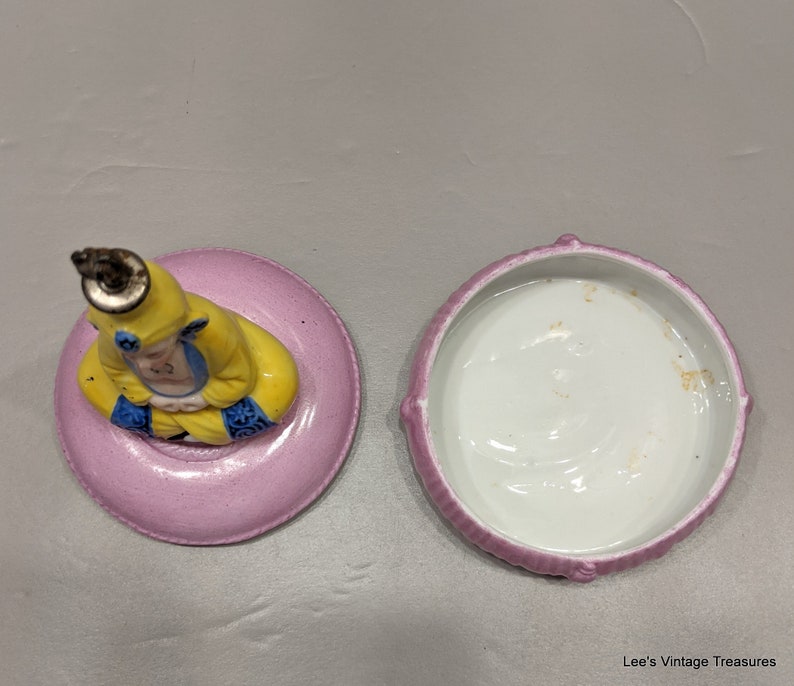 Antique German Porcelain Sitzendorf Powder Box W/ Floral Crown - Etsy