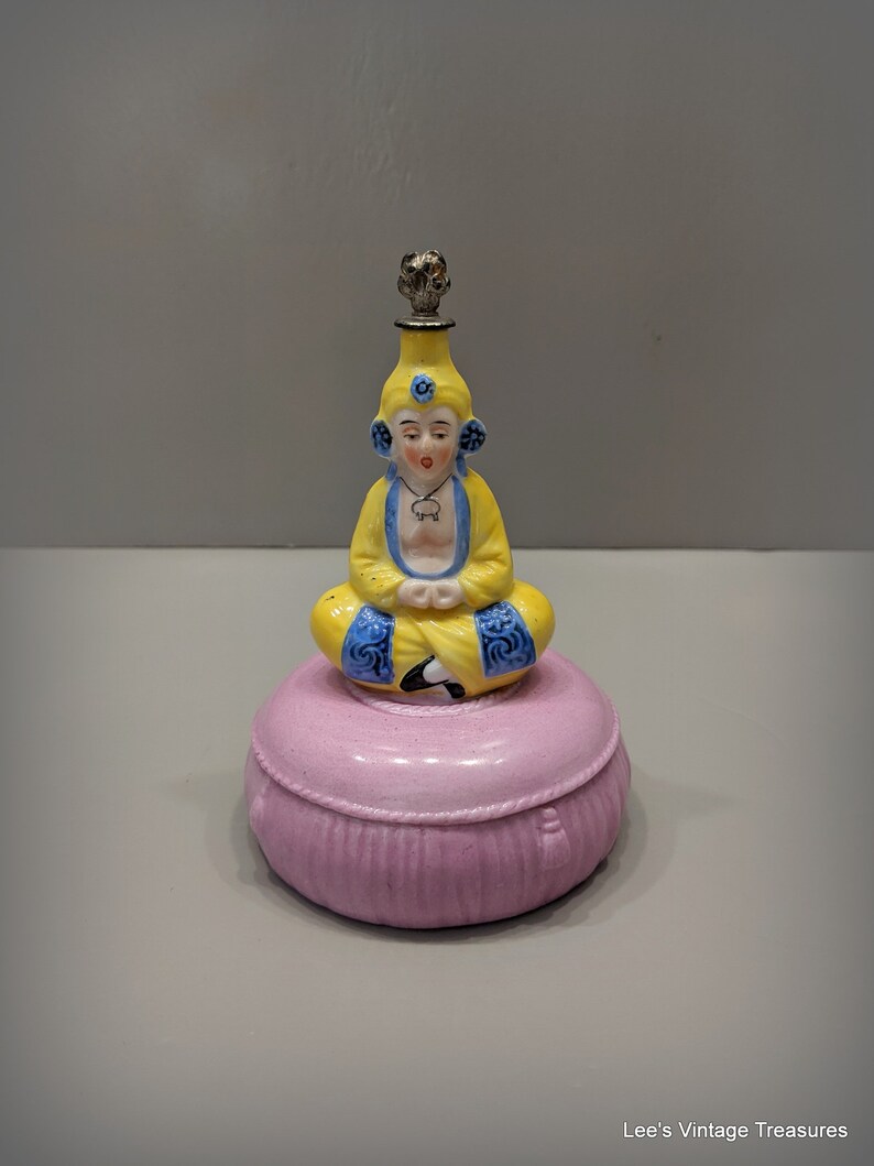 Antique German Porcelain Sitzendorf Powder Box W/ Floral Crown - Etsy