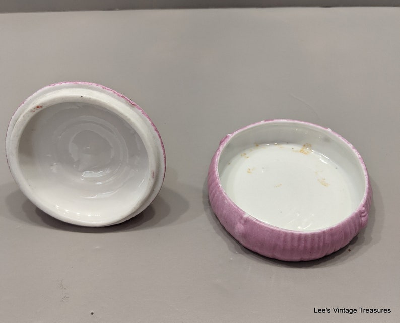 Antique German Porcelain Sitzendorf Powder Box W/ Floral Crown - Etsy