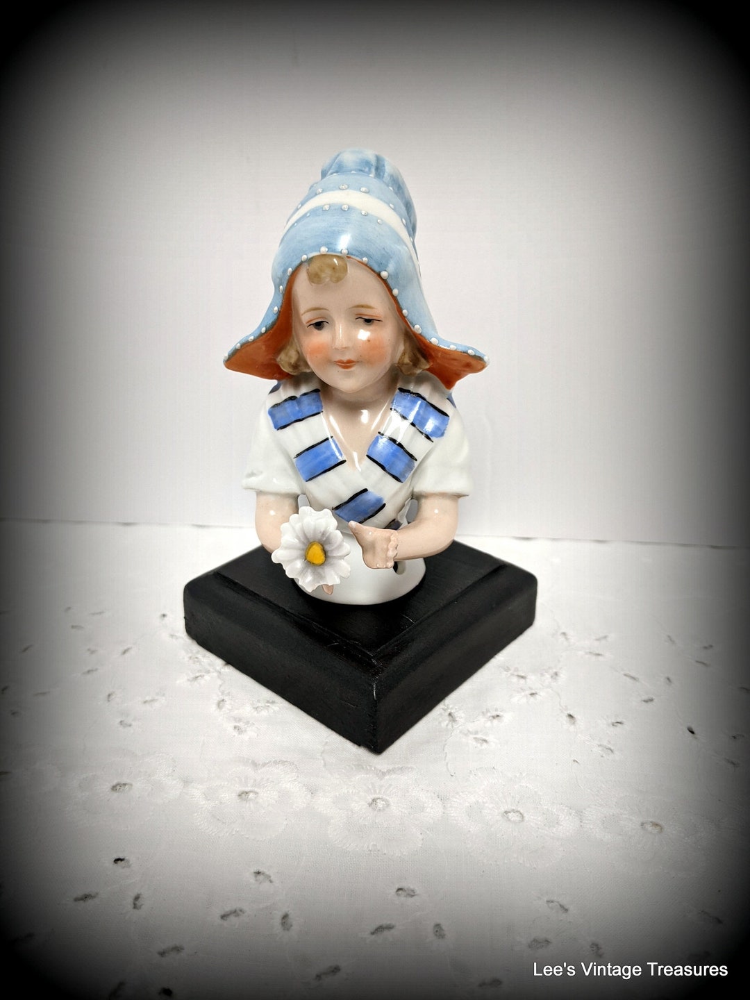 Antique Pincushion Doll, Dutch Child Half Doll With Daisy, Unmarked ...