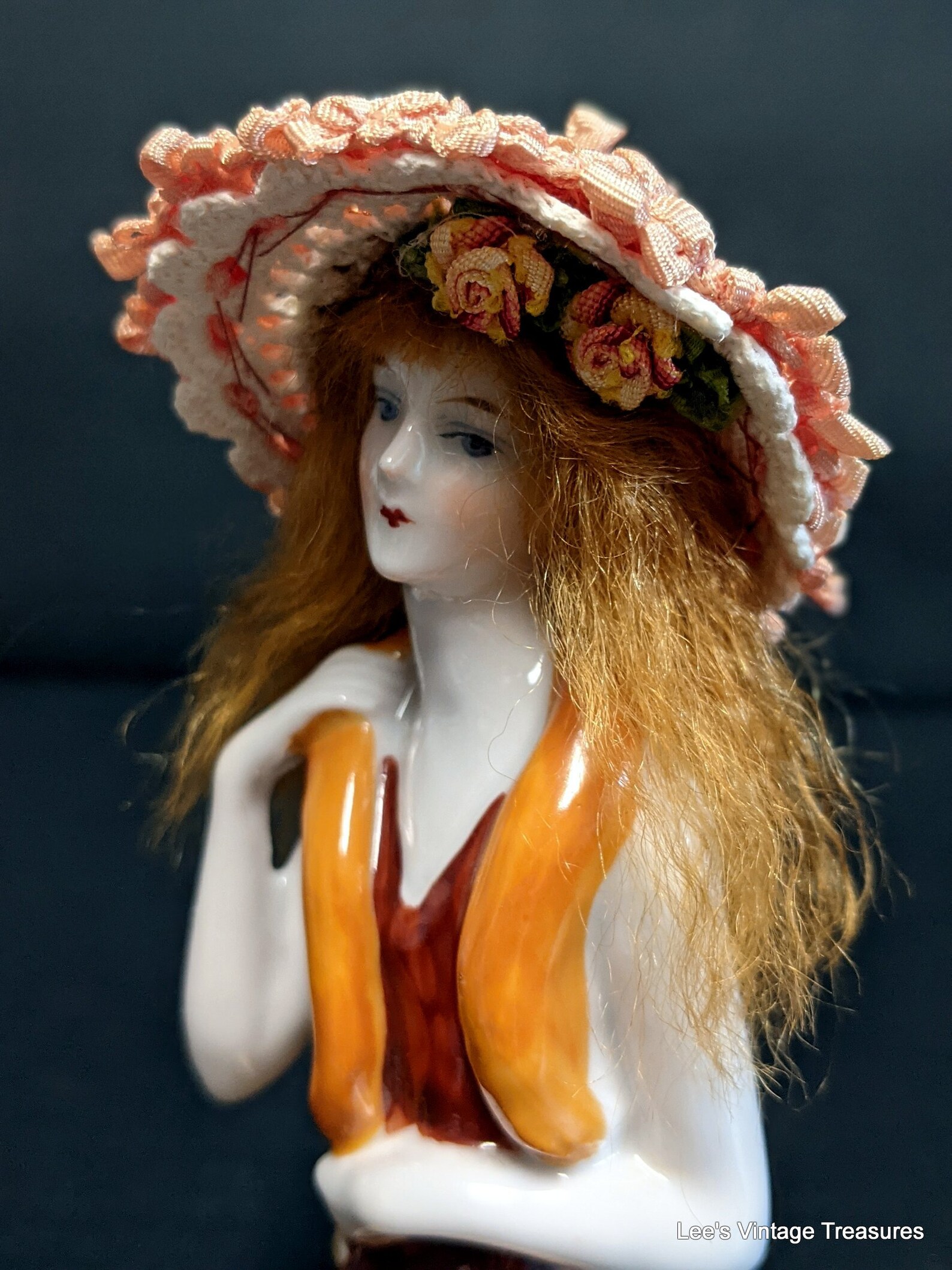 Antique German Flapper Half Doll w/MOHAIR wig EXCELLENT | Etsy