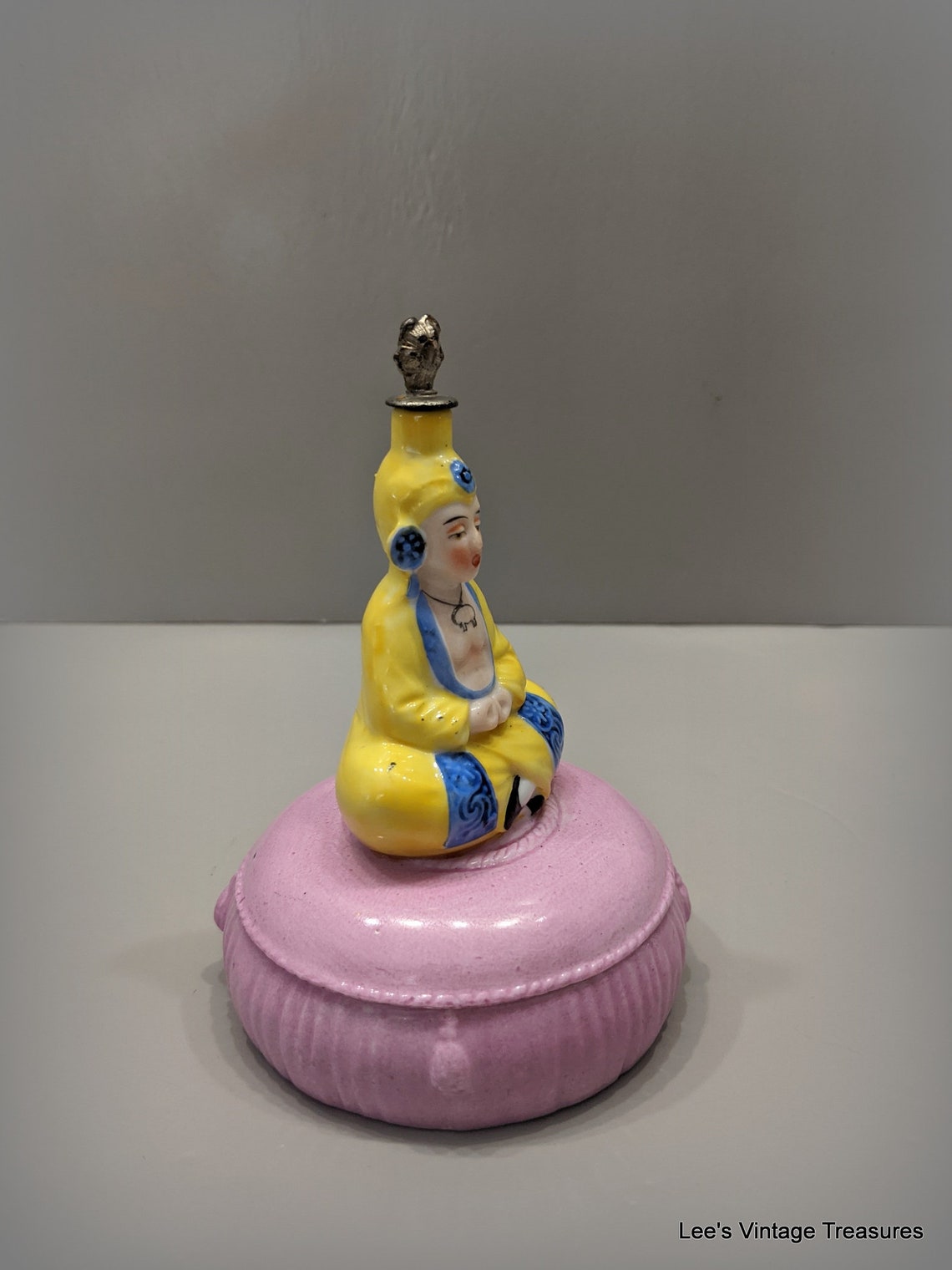 Antique German Porcelain Sitzendorf Powder Box W/ Floral Crown - Etsy