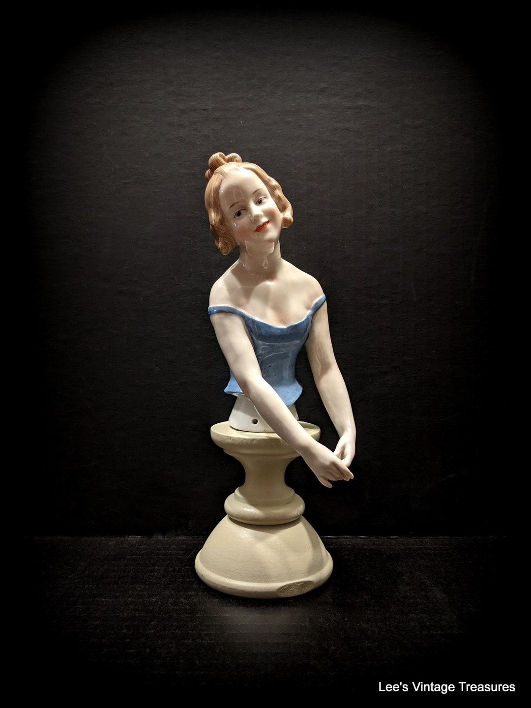 Enchanting RARE Antique Gebrüder Heubach Half Doll, LARGE Stunning ...