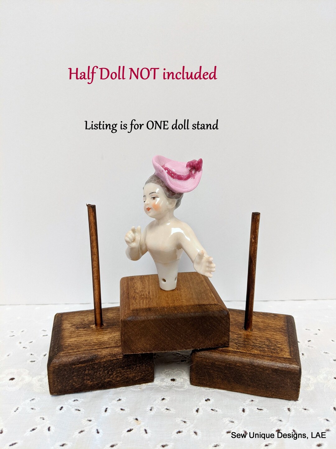 Half Doll Wooden Display Stands, Doll Stand, Pincushion Doll Stand ...