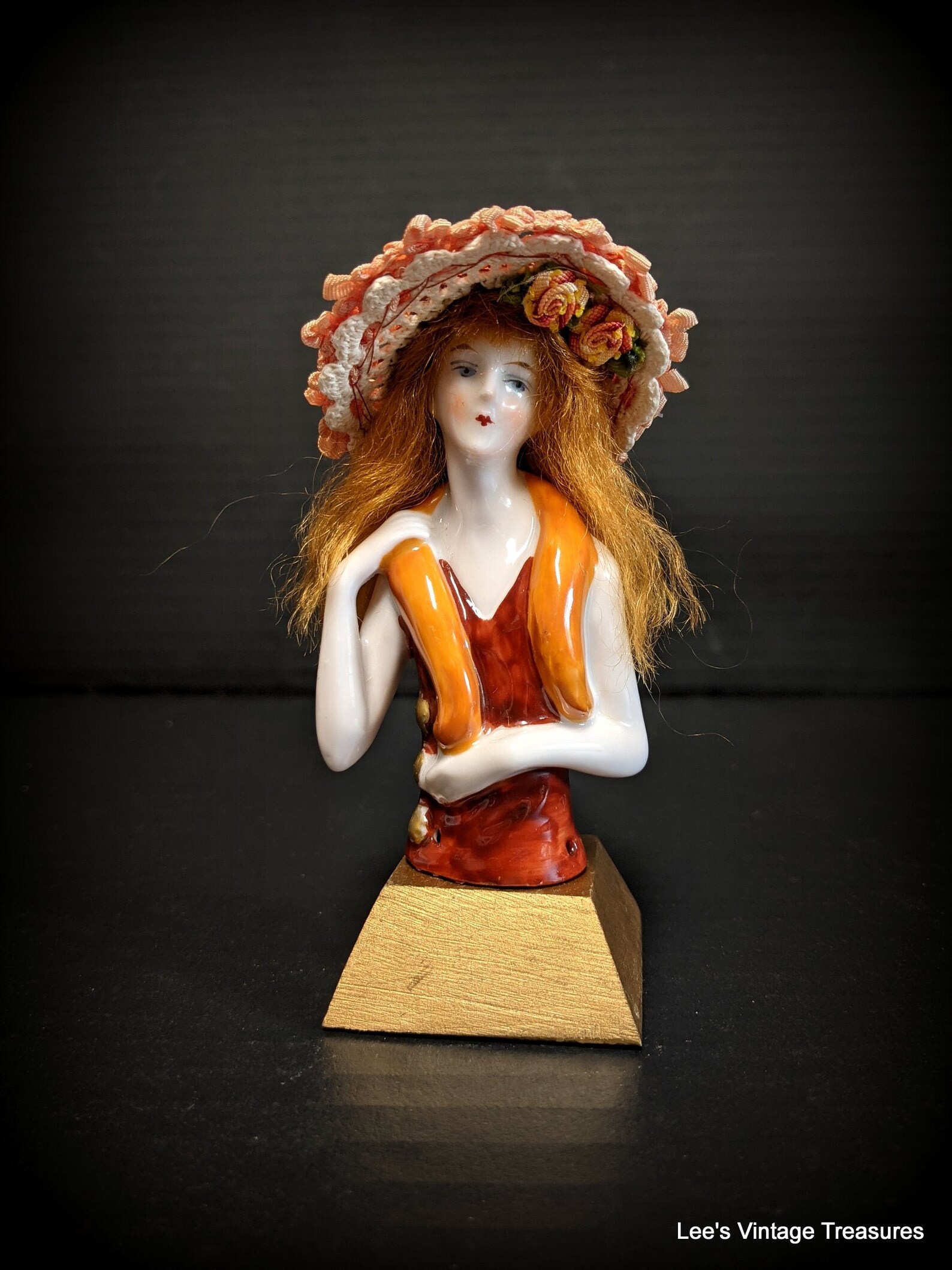 Antique German Flapper Half Doll w/MOHAIR wig EXCELLENT | Etsy