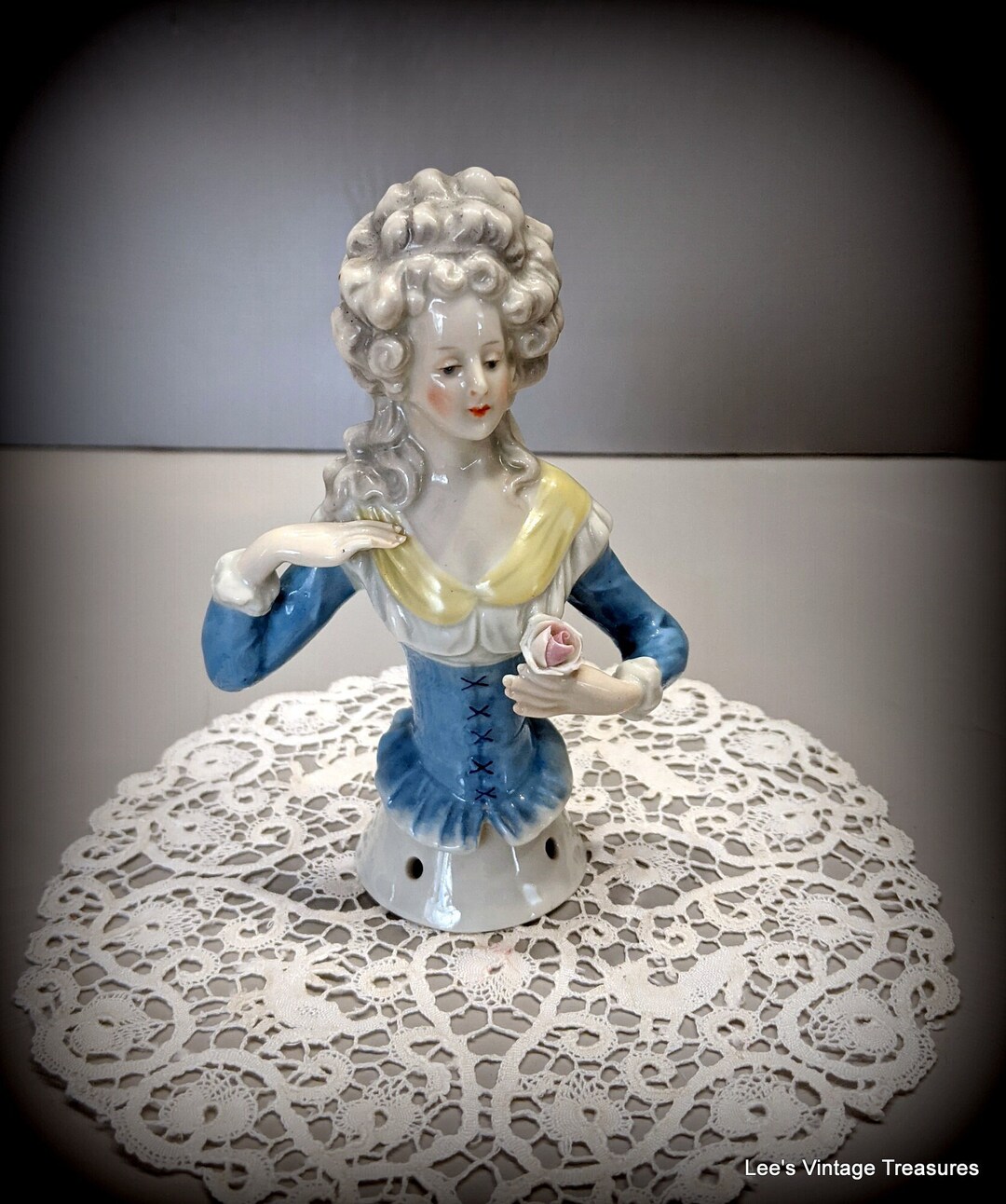 Antique Large Half Doll, Heubach, Germany Demi Figurine Pincushion Doll ...