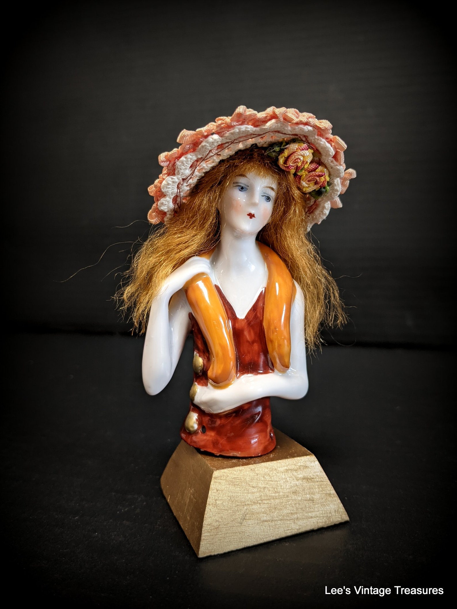 Antique German Flapper Half Doll w/MOHAIR wig EXCELLENT | Etsy