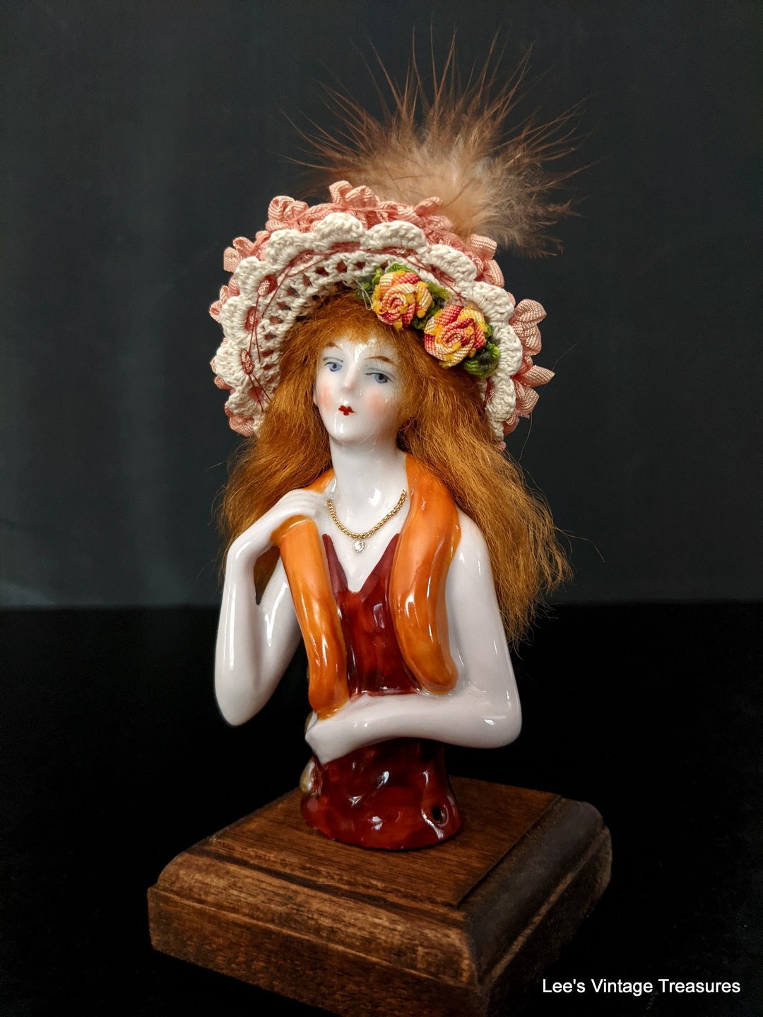 Antique German Flapper Half Doll W/mohair Wig, EXCELLENT Condition ...