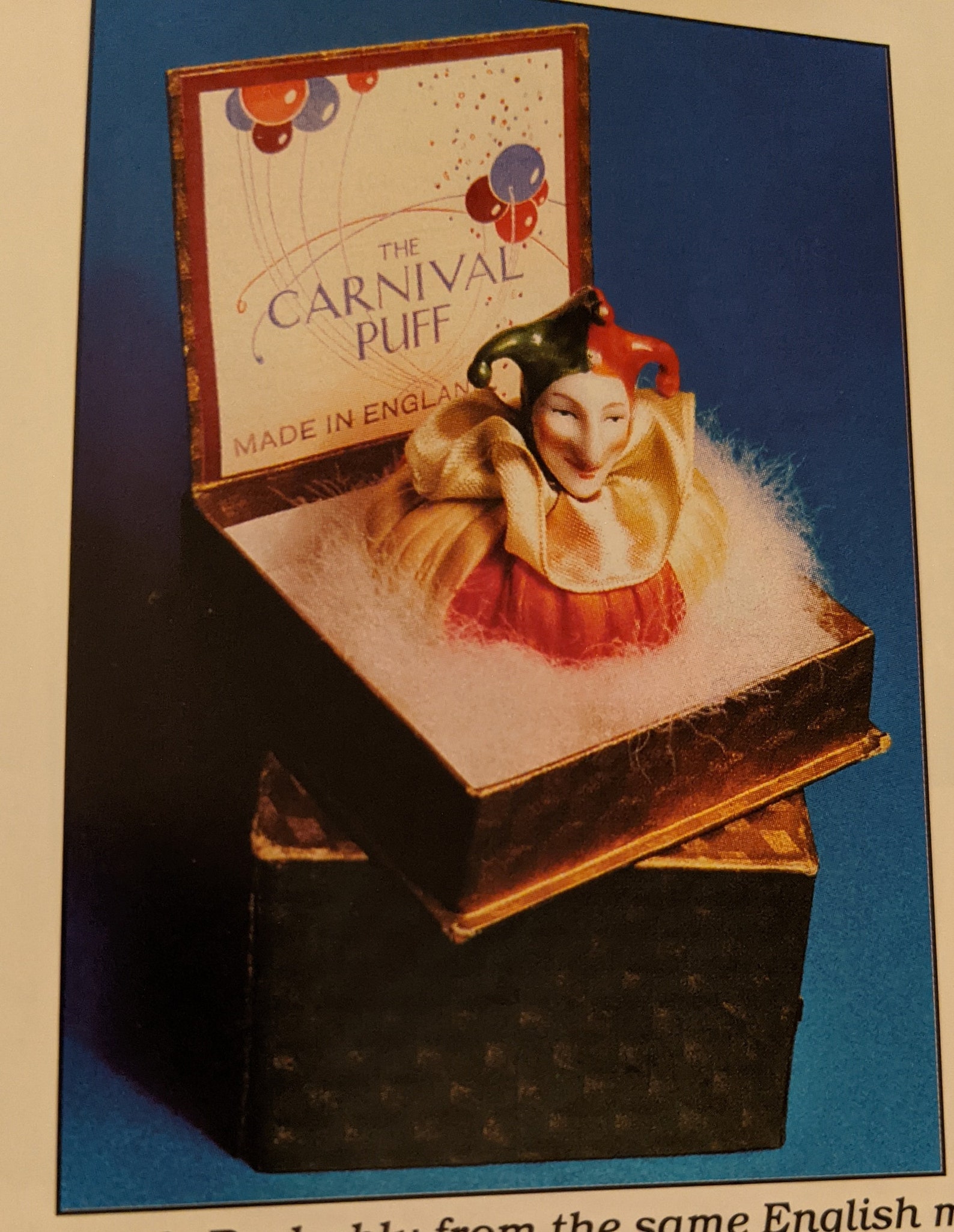 Antique Jester Half Doll on Swans Down Puff Rare Piece - Etsy