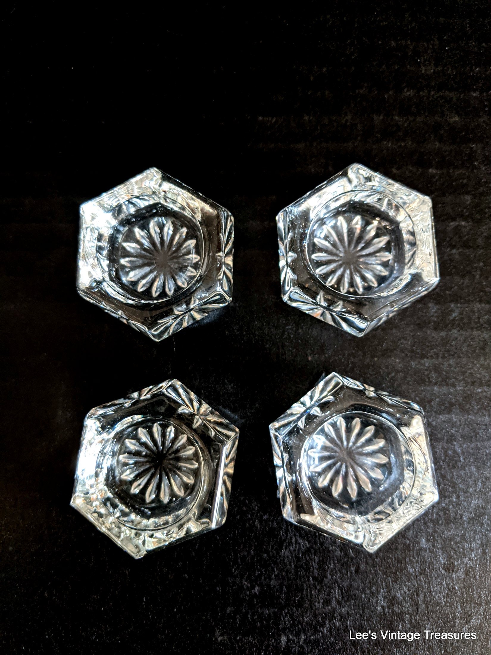 Set of 4 Antique EAPG Faceted Open Salt Cellars Dips Dishes | Etsy