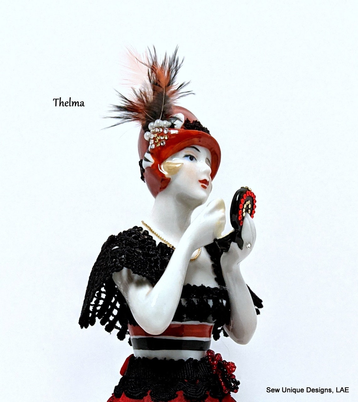 STUNNING Porcelain Flapper Half Doll Pincushion Dresser Doll - Etsy