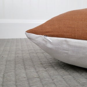 Adobe and White Linen Pillow Cover, 18 X 18, 20 X 20, 22 X 22, 24 X 24 ...