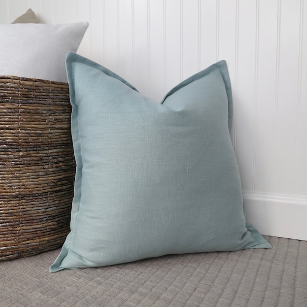 Light Blue Linen Pillow - Etsy