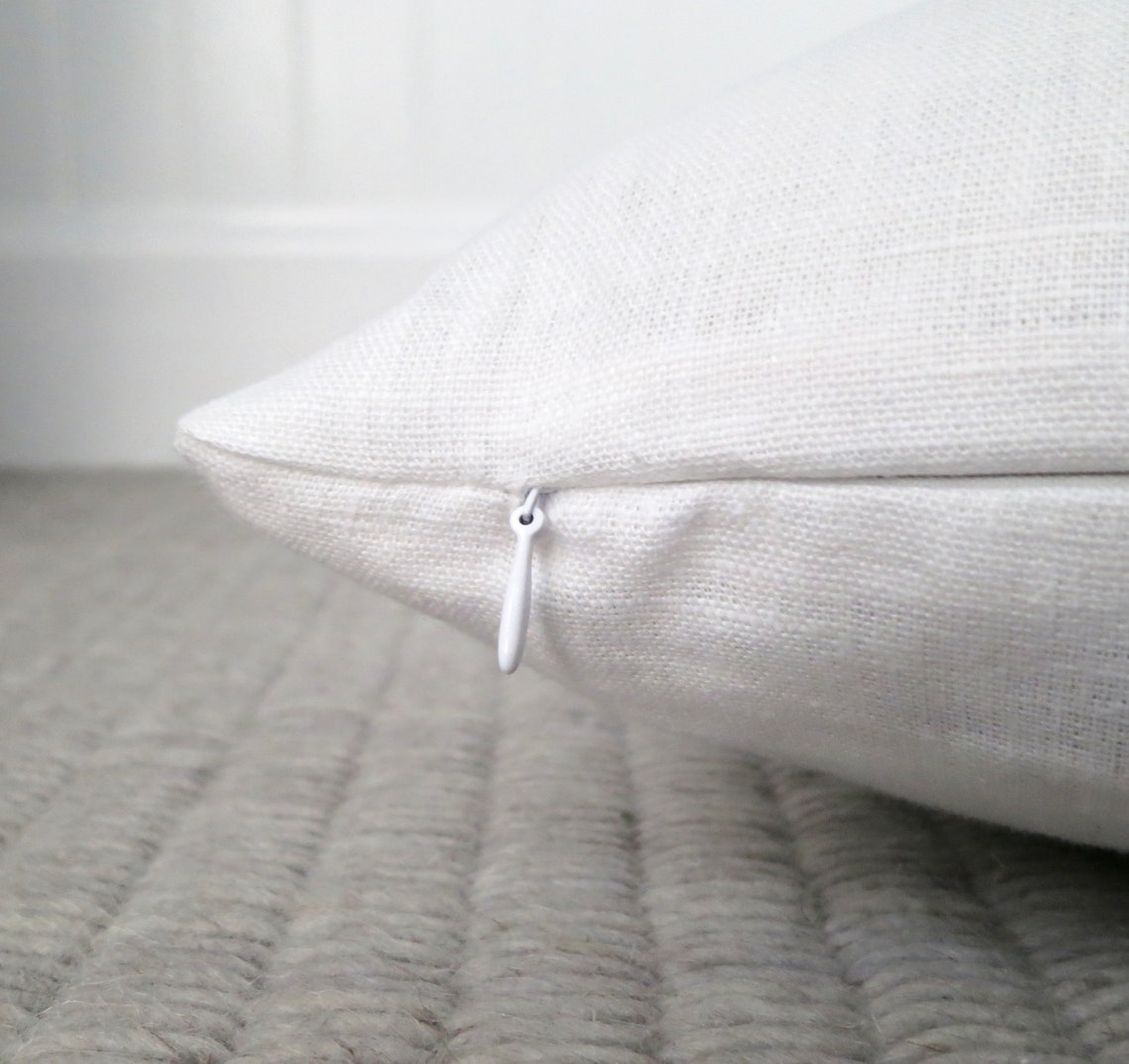 White Linen Pillow Cover, Solid Pillow Cover, Euro Sham, Pillow Sham ...