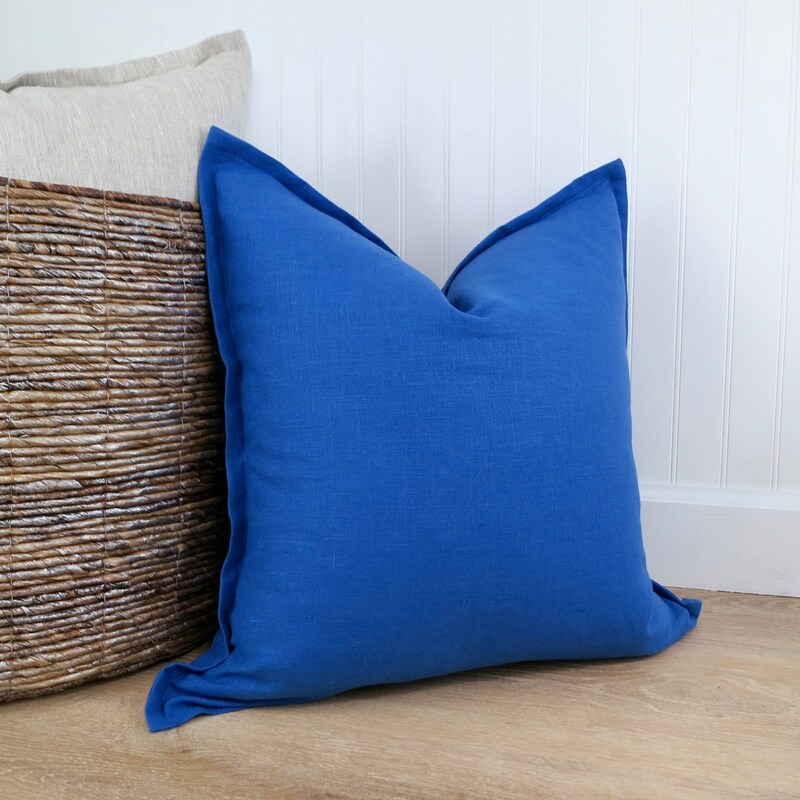 Bright Blue Pillow - Etsy