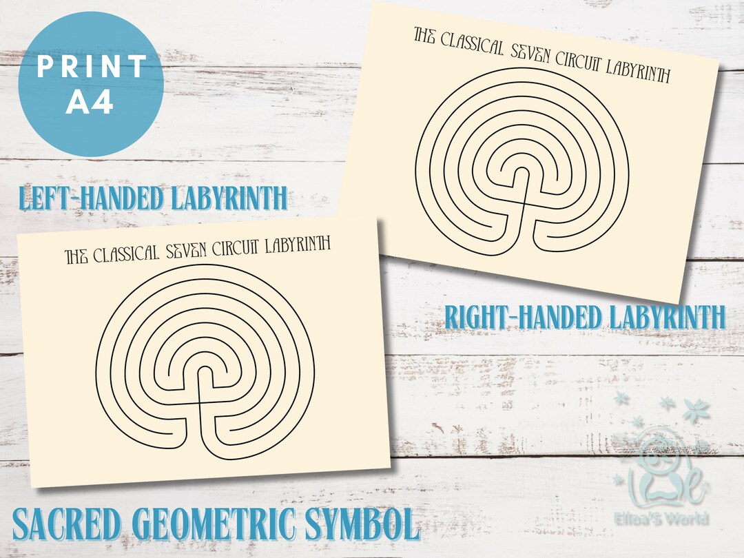 Circular Classical 7 SEVEN Circuit Labyrinth Pattern Sacred Geometry ...
