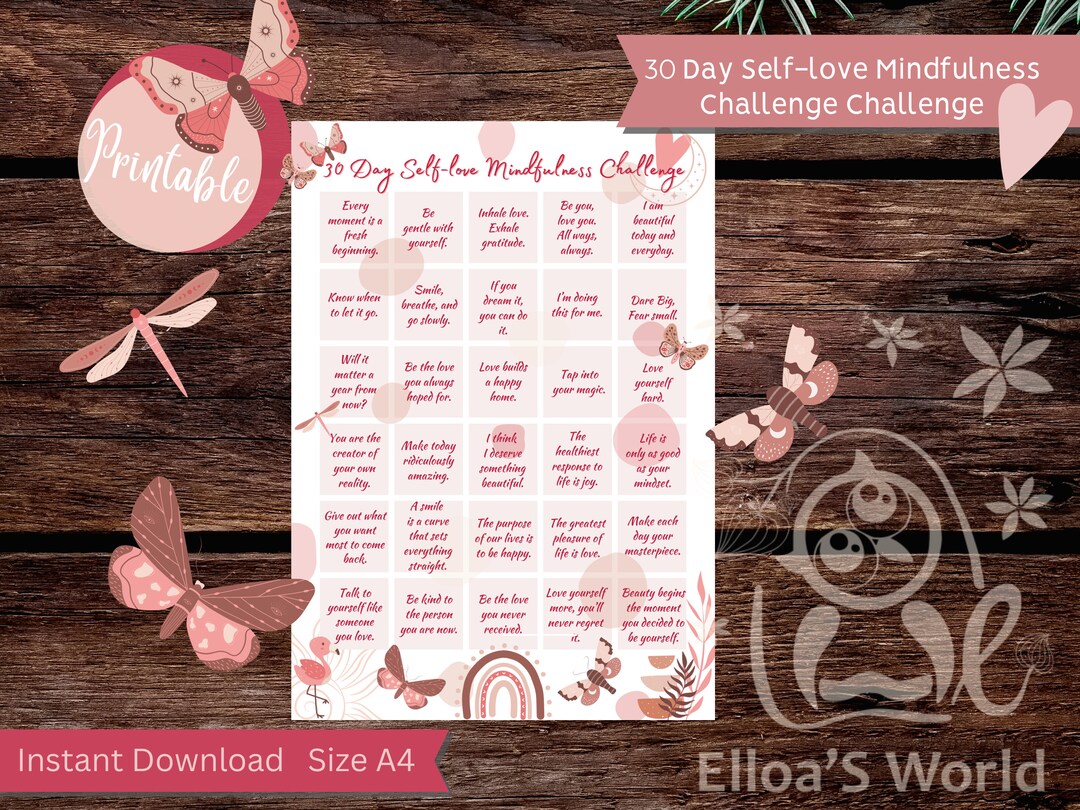 Affirmation Cards 30 Day Self-love Mindfulness Challenge | Gratitude ...