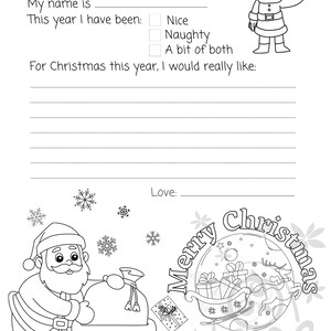 Letter to Santa Coloring Page Santa Letter Letter to Santa Kids Letter ...